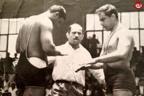 عکس سفر به ایران قدیم؛ بهترین کشتی‌گیر جهان در برابر تختی