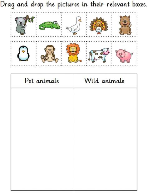 Printable Identifying And Matching Pet Animals Worksheet 53 Off