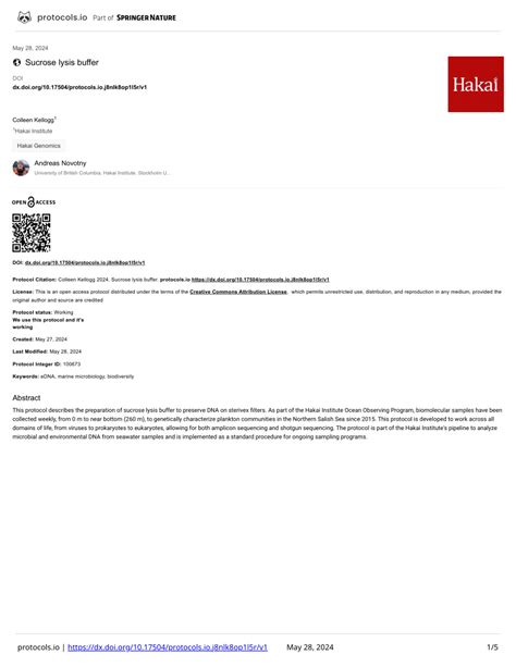 Pdf Sucrose Lysis Buffer V1