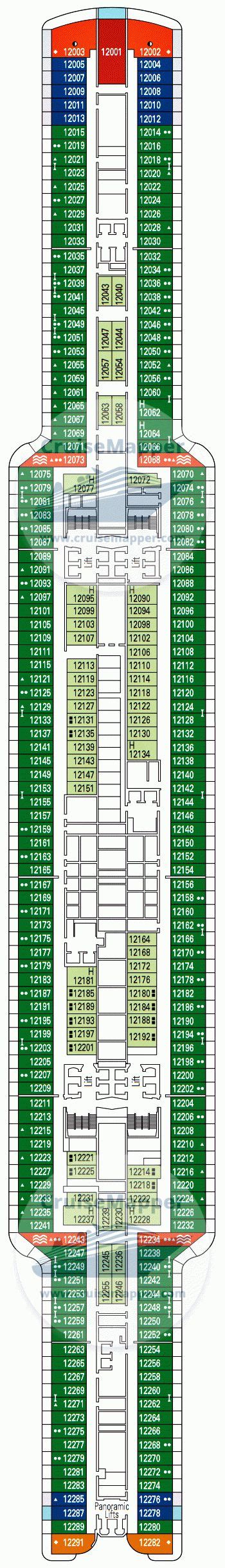 Msc Seashore Deck 12 Plan Start Point Cabins Layout Review Of All