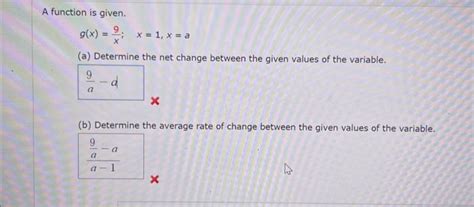 solved a function is given g x x9 x 1 x a a determine