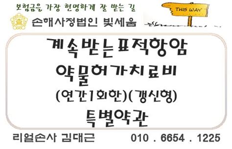 계속받는표적항암약물허가치료비연간1회한갱신형 특별약관 네이버 블로그