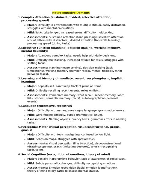 Neurocognitive Disorders Pdf Dementia Mental Disorder