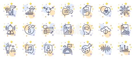 outline set of genders developers chat and survey results line icons