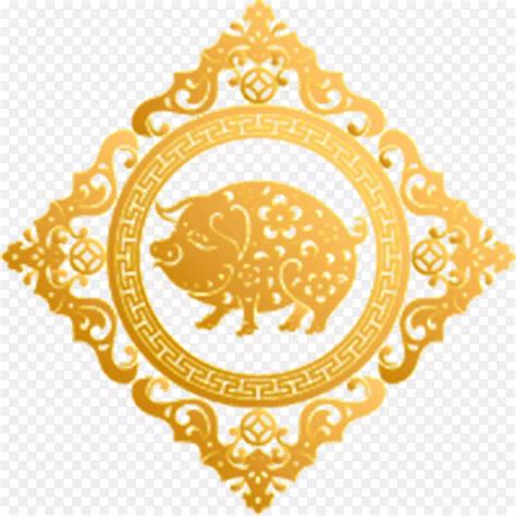 新年猪年金色剪纸窗花PNG图片素材下载 图片编号7429830 PNG素材网