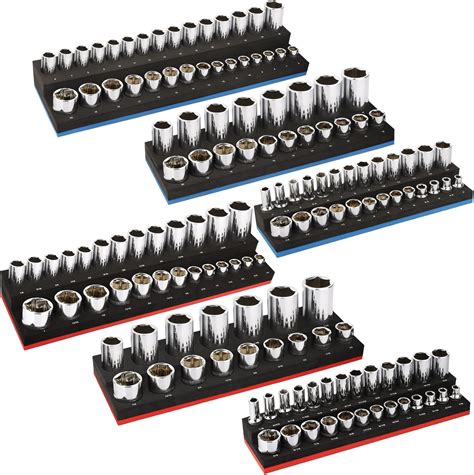 Socket Organizer Set 6pcs Socket Holder For Metric And Sae 12 38