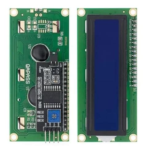display lcd 16x2 1602 fundo azul modulo i2c soldado arduino à venda em