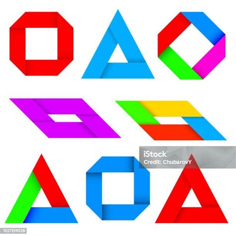 紙徽標集彩色折疊3d 標誌向量圖形及更多商標圖片 商標 折疊的 抽象 Istock