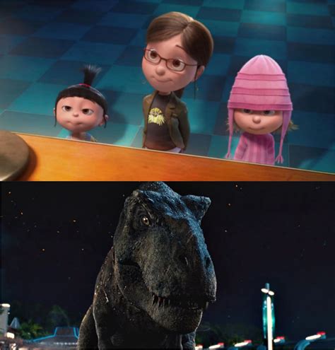 Margo Edith And Agnes Meet Rexy By Slade824 On Deviantart