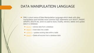 Structured Query Language PPT