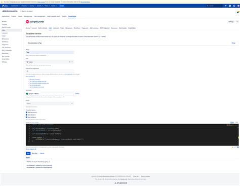 solved create issue using scriptrunner jobs with current