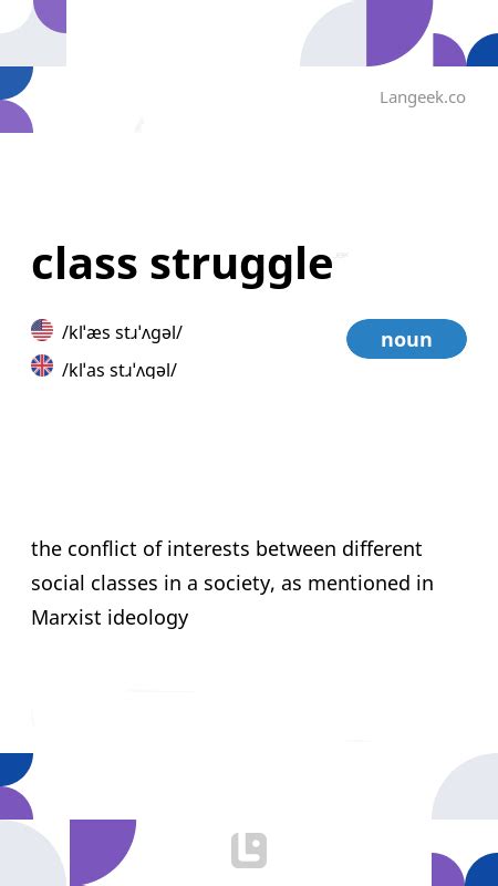 Definition And Meaning Of Class Struggle Picture Dictionary