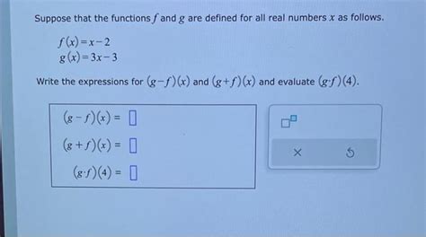 Solved Suppose That The Functions F And G Are Defined For