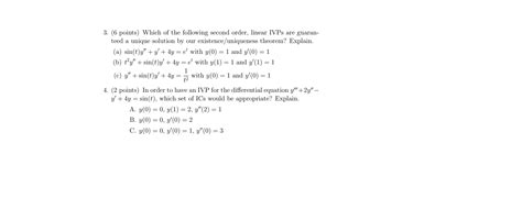 Solved 3 6 Points Which Of The Following Second Order