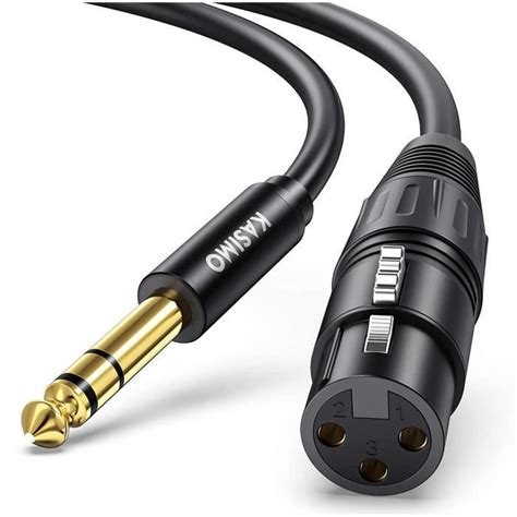 Câble XLR Femelle vers TRS Mâle 6 35mm Câble Jack Stéréo symétrique