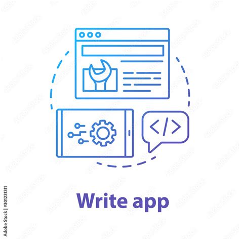 Write App Concept Icon Software Development Idea Thin Line Illustration Service Orchestration