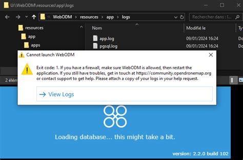 webodm v2 2 0 doesn t start exit code 1 webodm opendronemap