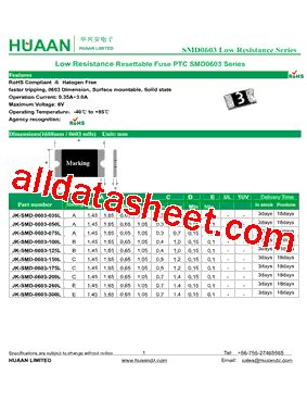 SMD0603 Datasheet(PDF) - HuaXinAn Electronics CO.,LTD