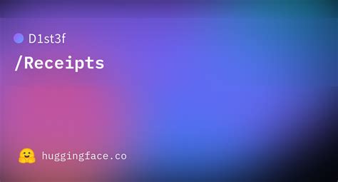 D1st3freceipts · Datasets At Hugging Face