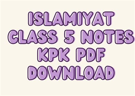 Class 5 Mathematics Notes Kpk Pdf Download