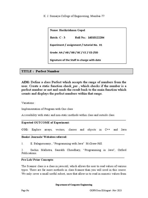 Oopm Exp1 Pdf Computer Programming Information Technology