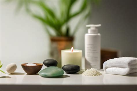 Premium Photo Spa Treatment Items Hot Massage Stones With Salt And