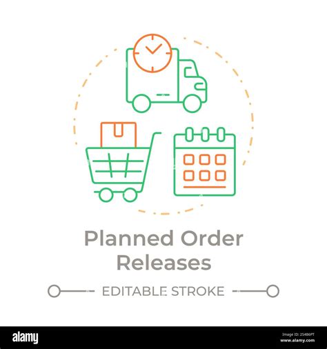 Planned Order Releases Duo Tone Concept Icon Optimizing Inventory Levels And Production Flow