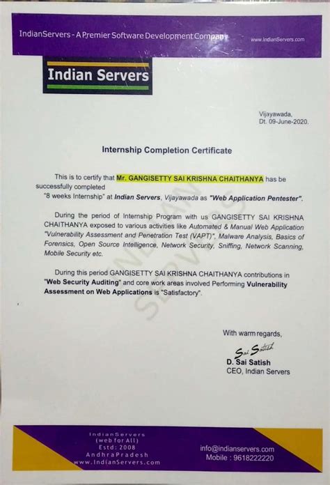 Gangisetty Sai Krishna Chaithanya On Linkedin Internship Intern