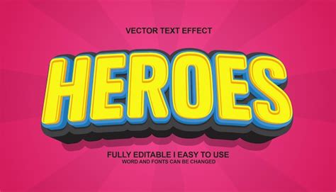 Premium Vector 3d Editable Heroes Text Style Effect