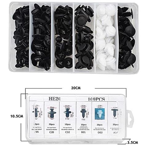 100pcs Car Clip Car Fastener Car Bumper Clips Door Panel Retainer Trim