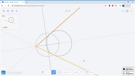 10 1 Euclidea Tangent Of Circle 4l 5e 2v Youtube