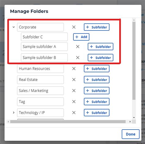 how to enable and use subfolders