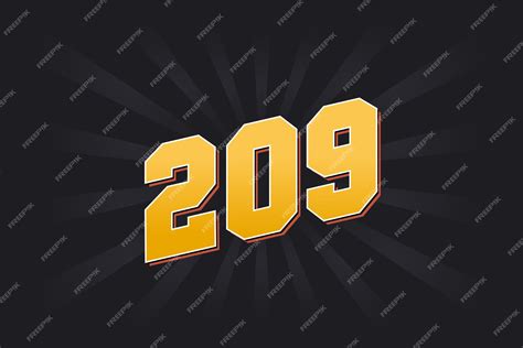 Premium Vector Number 209 Vector Font Alphabet Yellow 209 Number With