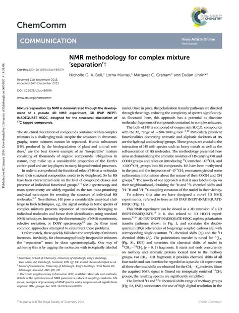 pdf nmr methodology for complex mixture separation