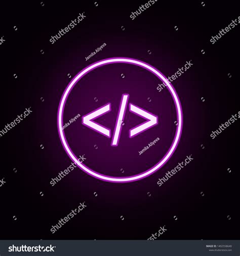 Coding Neon Icon Elements Online Web Stock Vector Royalty Free Shutterstock