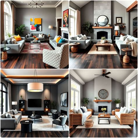 25 Grey Living Room Ideas With Dark Wood Floors