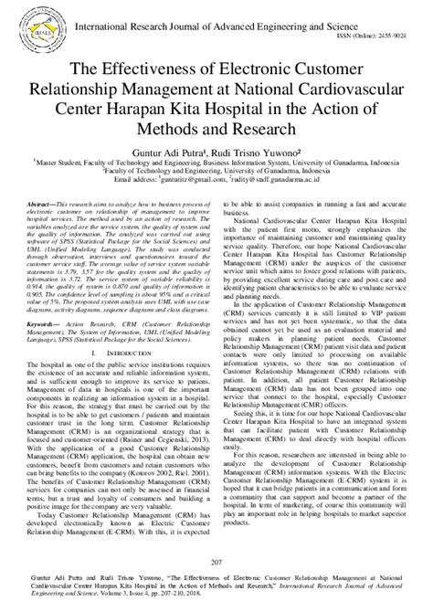 Pdf The Effectiveness Of Electronic Customer Relationship Management