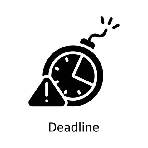 Deadline Vector Solid Icon Design Illustration Time Management Symbol