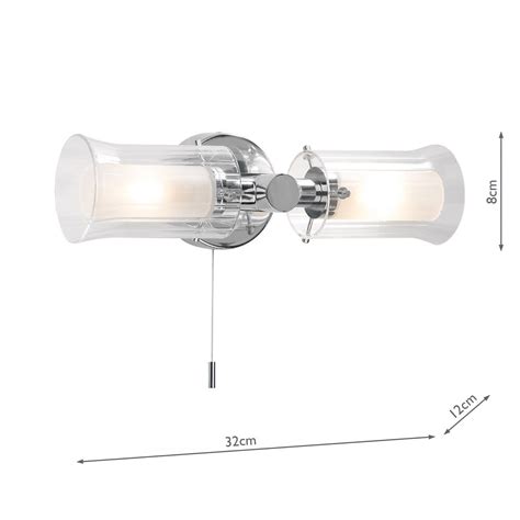 Dar Lighting Elba Double Wall Light Polished Chrome Ip44 Lighting Room