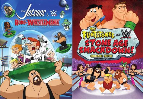 WWE Cartoon Jetsons Flintstones Wrestlemania Smackdown DVD 2 Pack