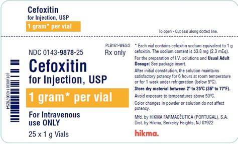 Dailymed Cefoxitin Injection Powder For Solution