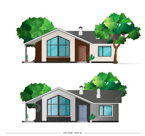 Realistic Vector Illustration Of Modern Housing With Shadows Vector