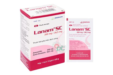 Thuốc Lanam Sc 200mg 28 5mg điều Trị Nhiễm Khuẩn Hộp 12 Gói X 0 8g