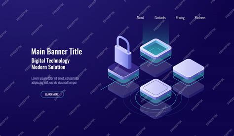 Free Vector Data Center Isometric Icon Data Security Concept Lock