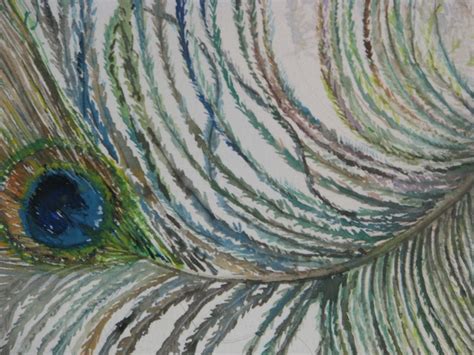 Peacock Feather Watercolor Painting