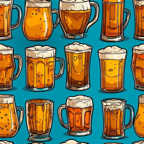 Premium Photo Beer Pattern