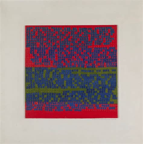 Wilhelmina Barns Graham Lp Iv Blue On Red Green 1968 Jenna