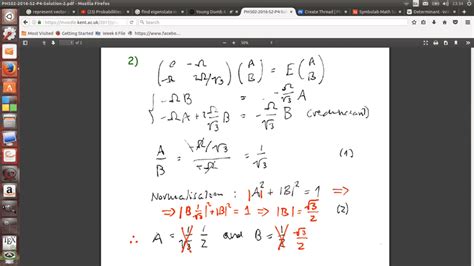 Finding Eigenvector Qm 2x2 Matrix