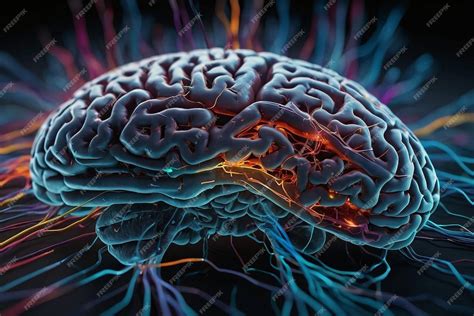 abstract digital representation of brain activity premium ai generated image