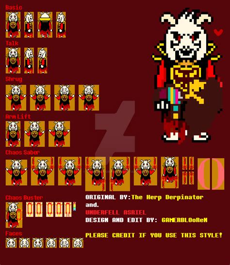 My Style Underfell God Asriel Sprite Full By Gamerblooren On Deviantart